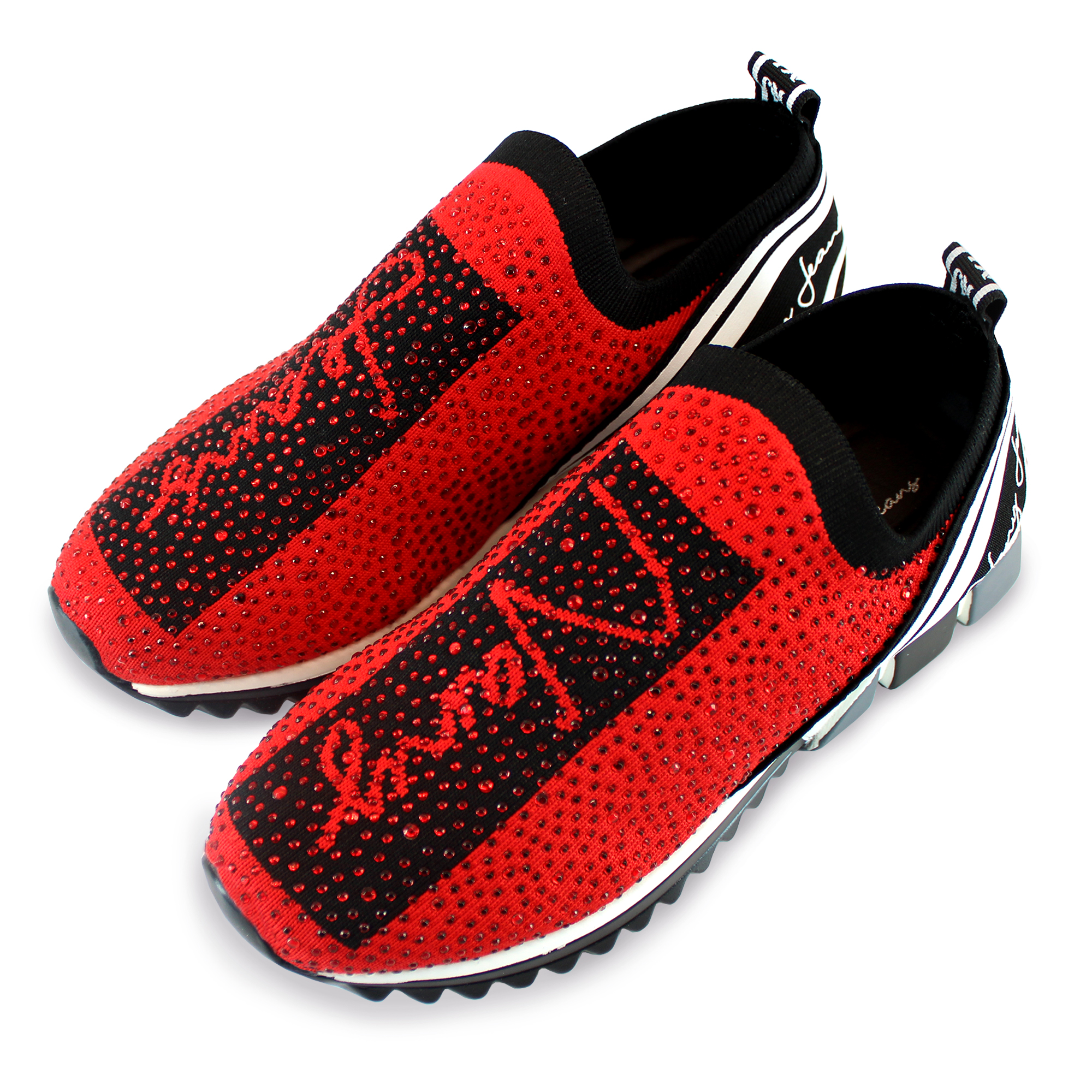 Nany Jeans Comfortable Diamond Red Unisex Walking Shoes . - Nany Jeans